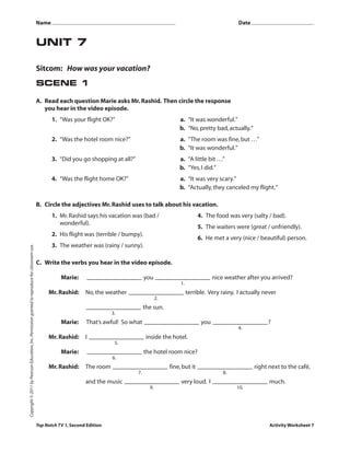 Unit 07 tv_activity_worksheets | PDF