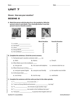 Unit 07 tv_activity_worksheets | PDF