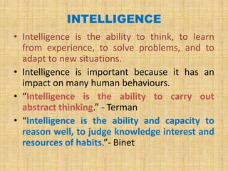 Unit 08 intelligence in educational psychology | PPTX