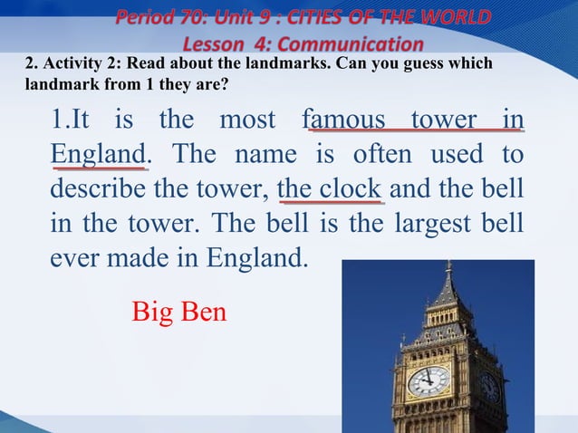 Unit 09 cities of the world lesson 4 communication | PPT