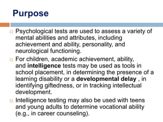 Unit 09 psychological testing | PPTX | Educational Assessment | Education