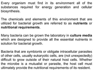 Microbial nutrient requirements | PPT