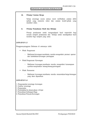 Pengenalan kepada Perakaunan - Unit 1 | PDF