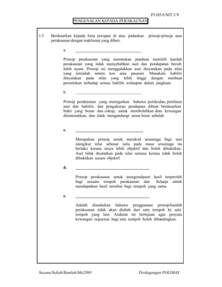 Pengenalan kepada Perakaunan - Unit 1 | PDF