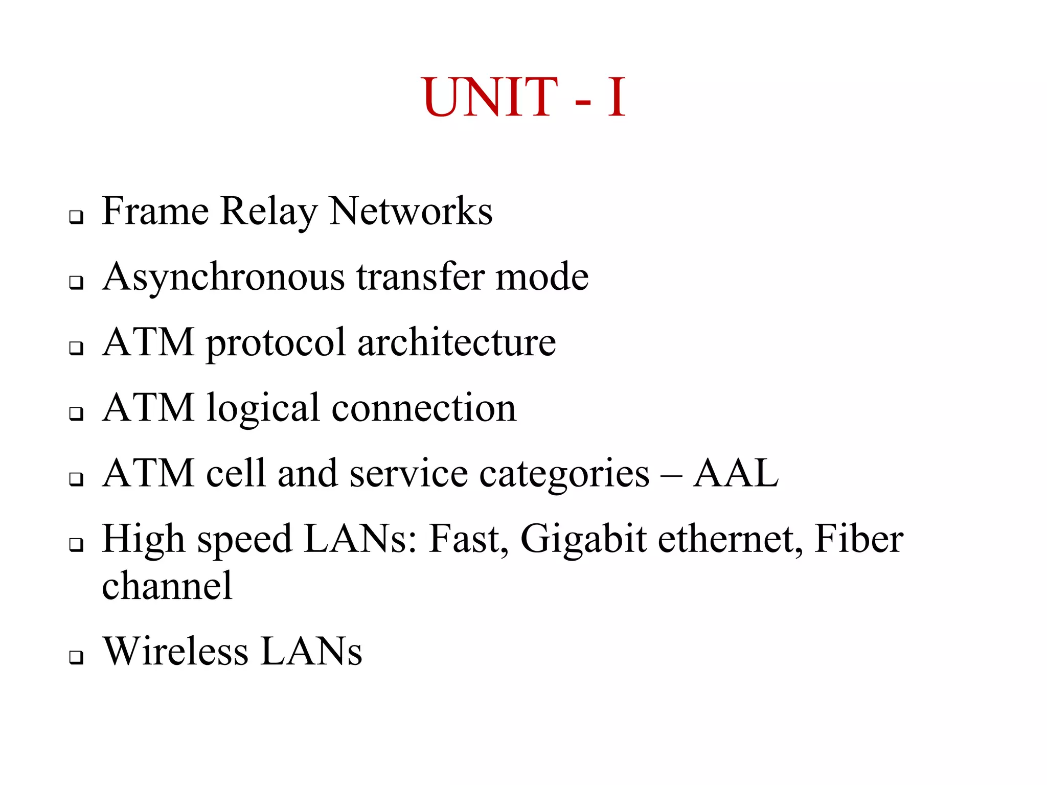 HIGH SPEED NETWORKS | PDF