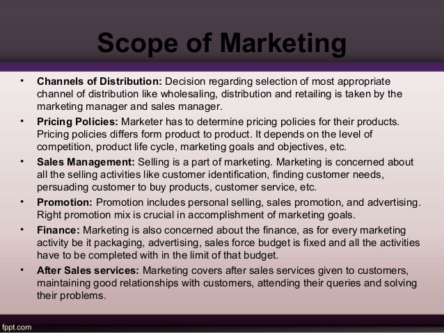 What is the Scope of Marketing?