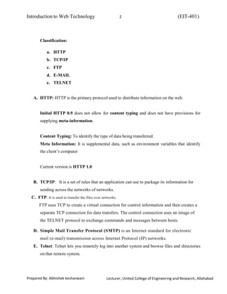 Unit 1 Webtechnology | PDF