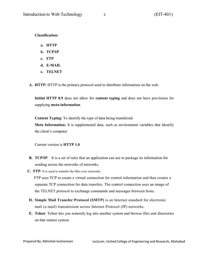 Unit 1 Webtechnology | PDF
