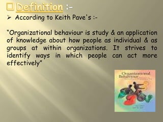 Unit 1.introduction to organizational behaviour | PPTX