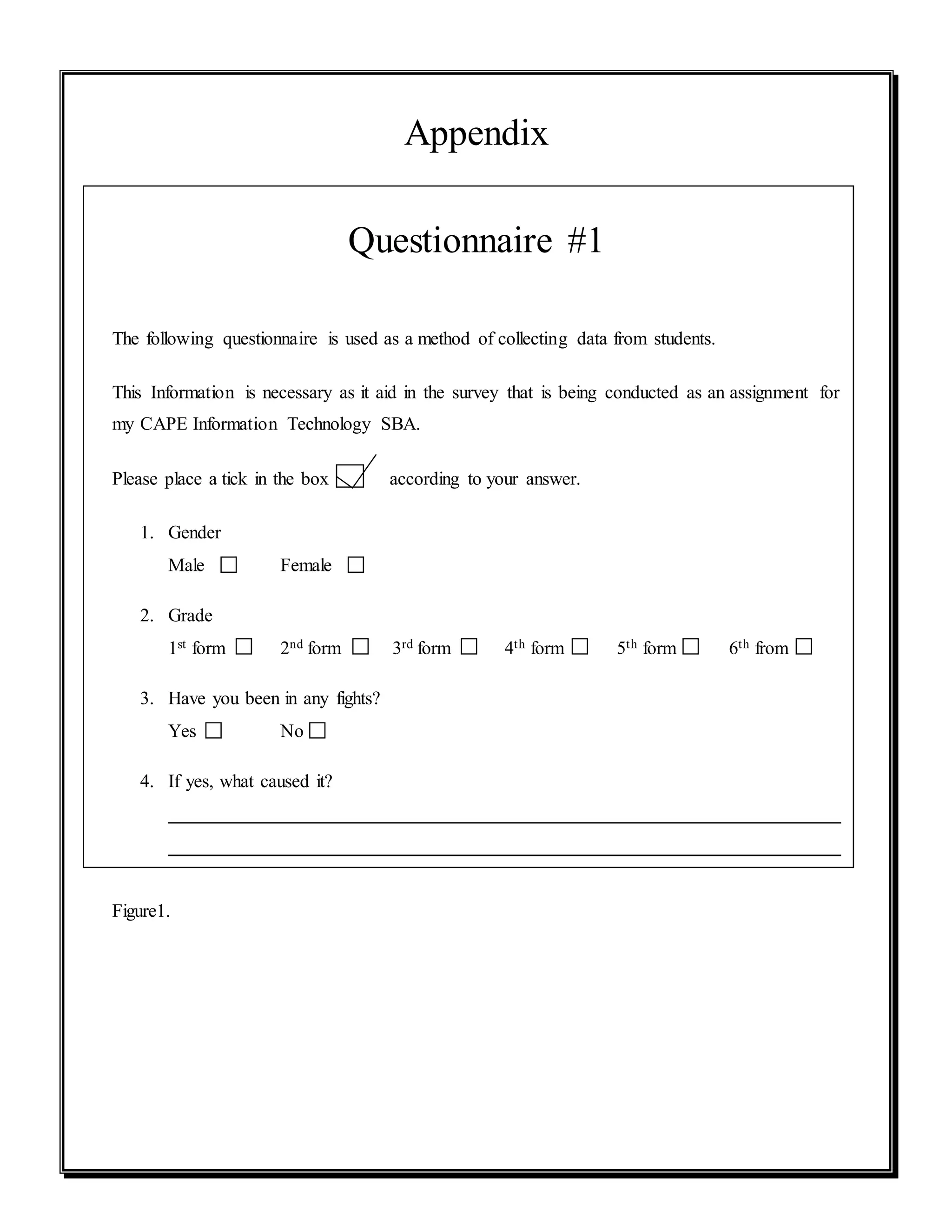 CAPE Information Technology Unit 1 - Sample SBA | DOCX
