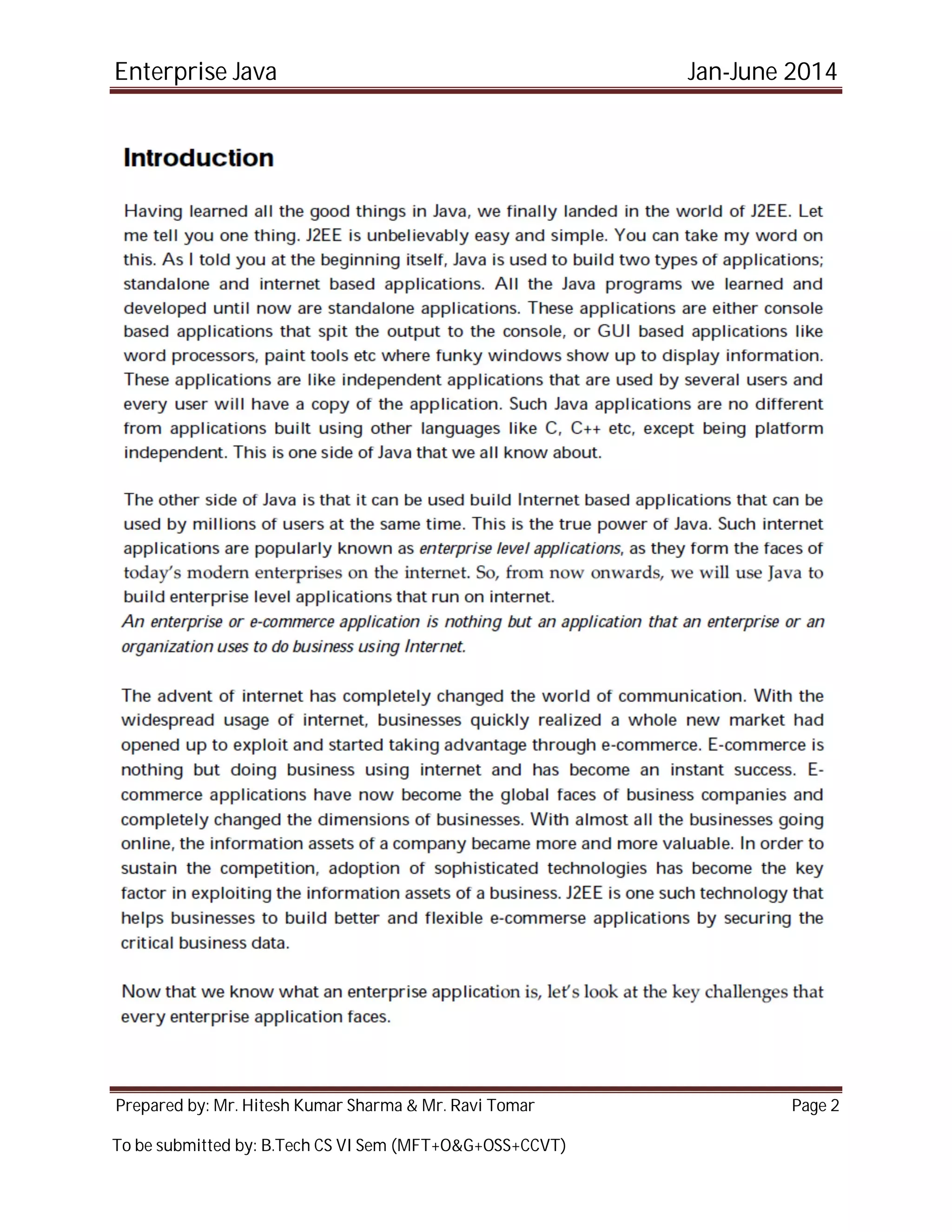 Introduction to J2EE | PDF