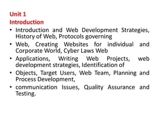 Web Technology UPTU UNIT 1 | PDF