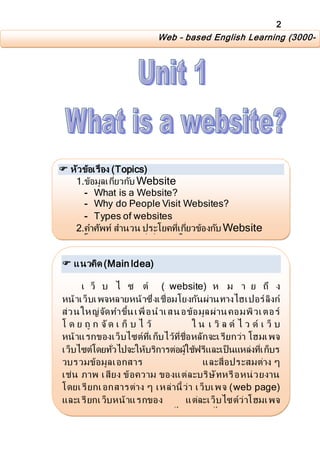 Unit 1 what is a website? | DOCX