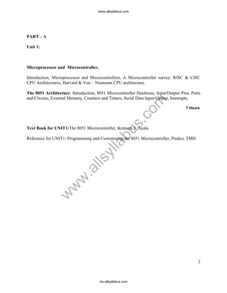 VTU University Micro Controllers-06ES42 lecturer Notes | PDF