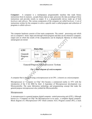 VTU University Micro Controllers-06ES42 lecturer Notes | PDF