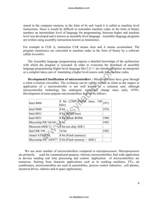 VTU University Micro Controllers-06ES42 lecturer Notes | PDF