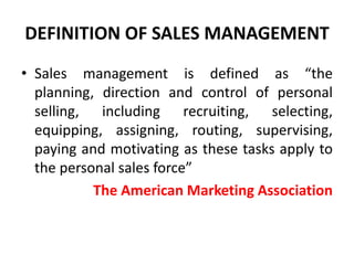 Unit 1 of Sales & Distribution Management | PPTX