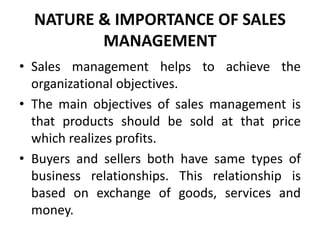 Unit 1 of Sales & Distribution Management | PPTX