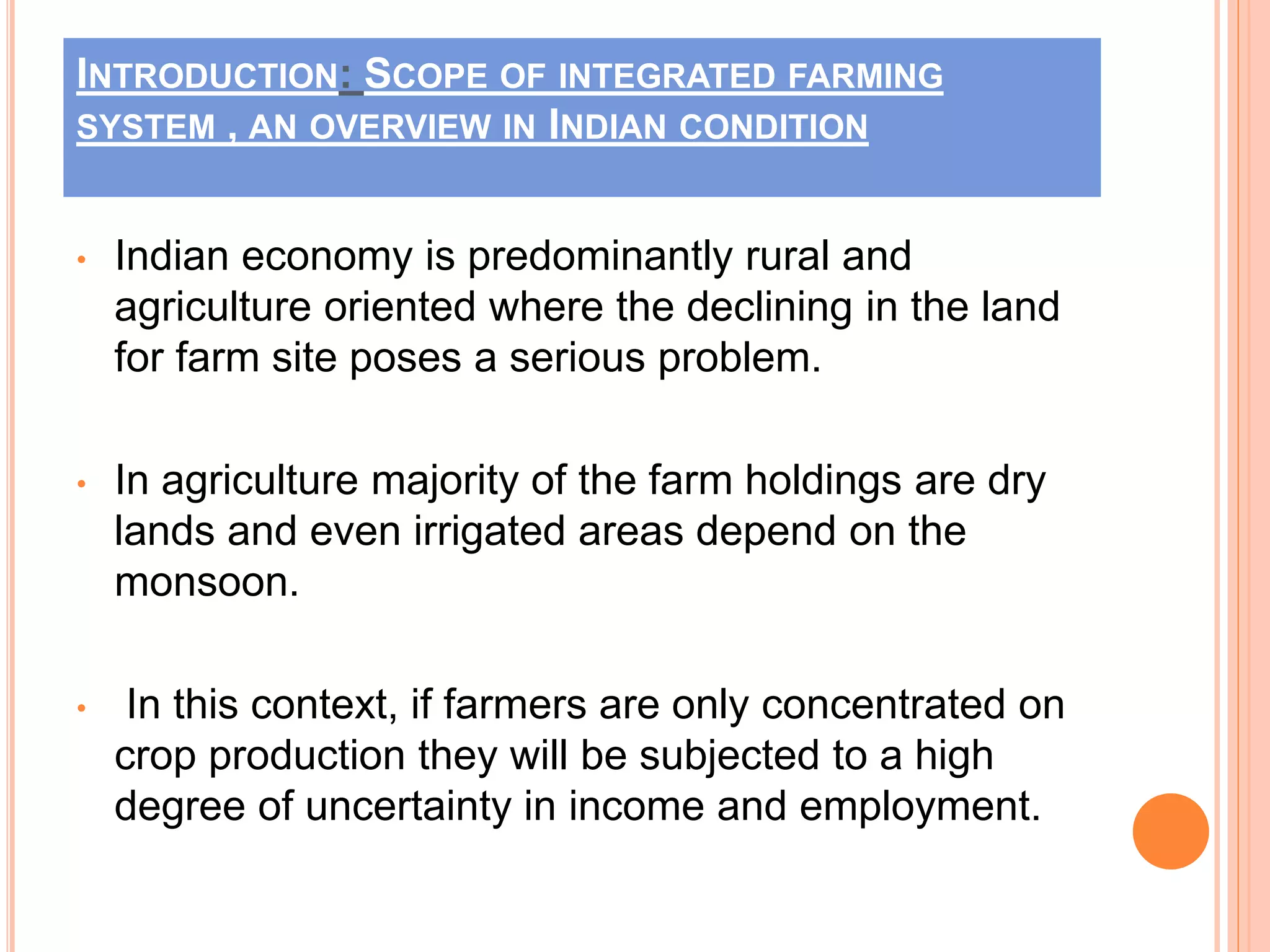 Scope and Limitation of Integrated Farming Systems –Sustainability of ...