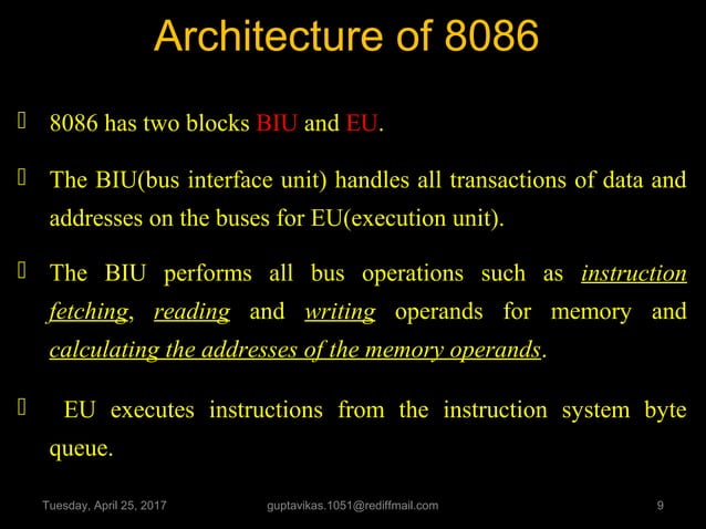 8086 microprocessor | PPT | Operating Systems | Computer Software and Applications
