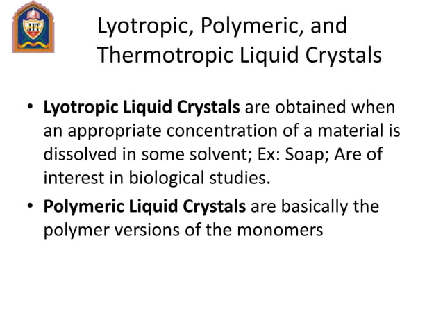 Unit 1.2 (intro to liquid crystals) | PPTX