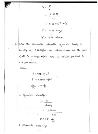 CE6451 - FLUID MECHANICS AND MACHINERY UNIT - I NOTES | PDF