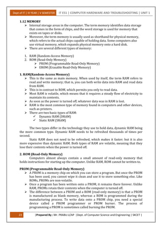 PC Hardware Overview | PDF