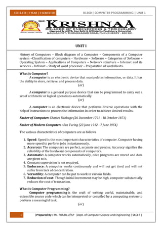 Introduction to Computers | PDF