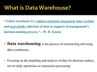 Data Warehousing | PPTX | Databases | Computer Software and Applications