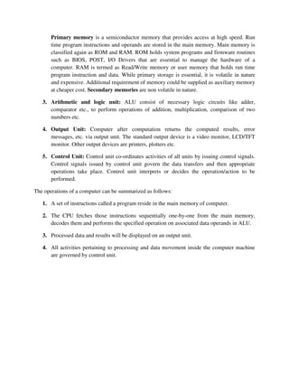 COMPUTER ORGNAIZATION NOTES | PDF | Free Download