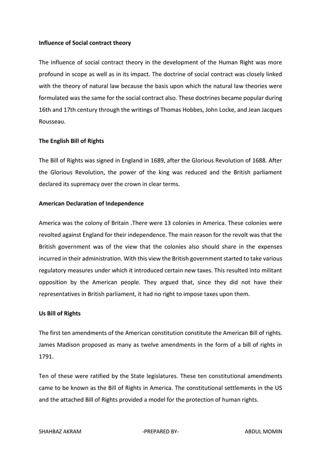 Human rights: Concepts, Origin, sources and ideological foundation pdf ...