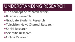 Understanding the concept of social science research | PPTX