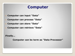 Introduction to Computer | PDF | Computing | Technology & Computing