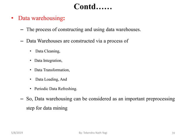 BIM Data Mining Unit1 by Tekendra Nath Yogi | PDF | Databases | Computer Software and Applications