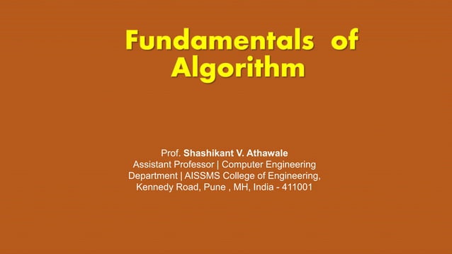 Fundamental of Algorithms | PPT