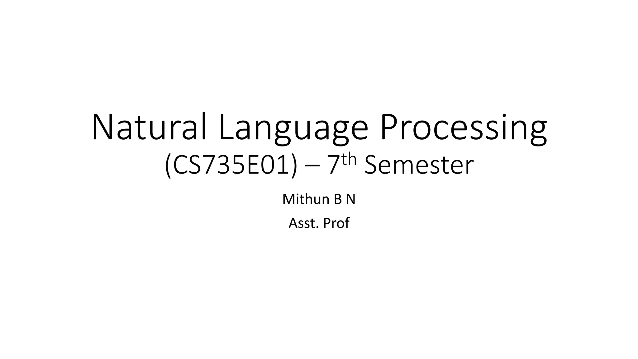 Natural Language Processing - Unit 1 | PPTX