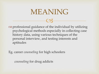 BASICS OF COUNSELLING | PPTX