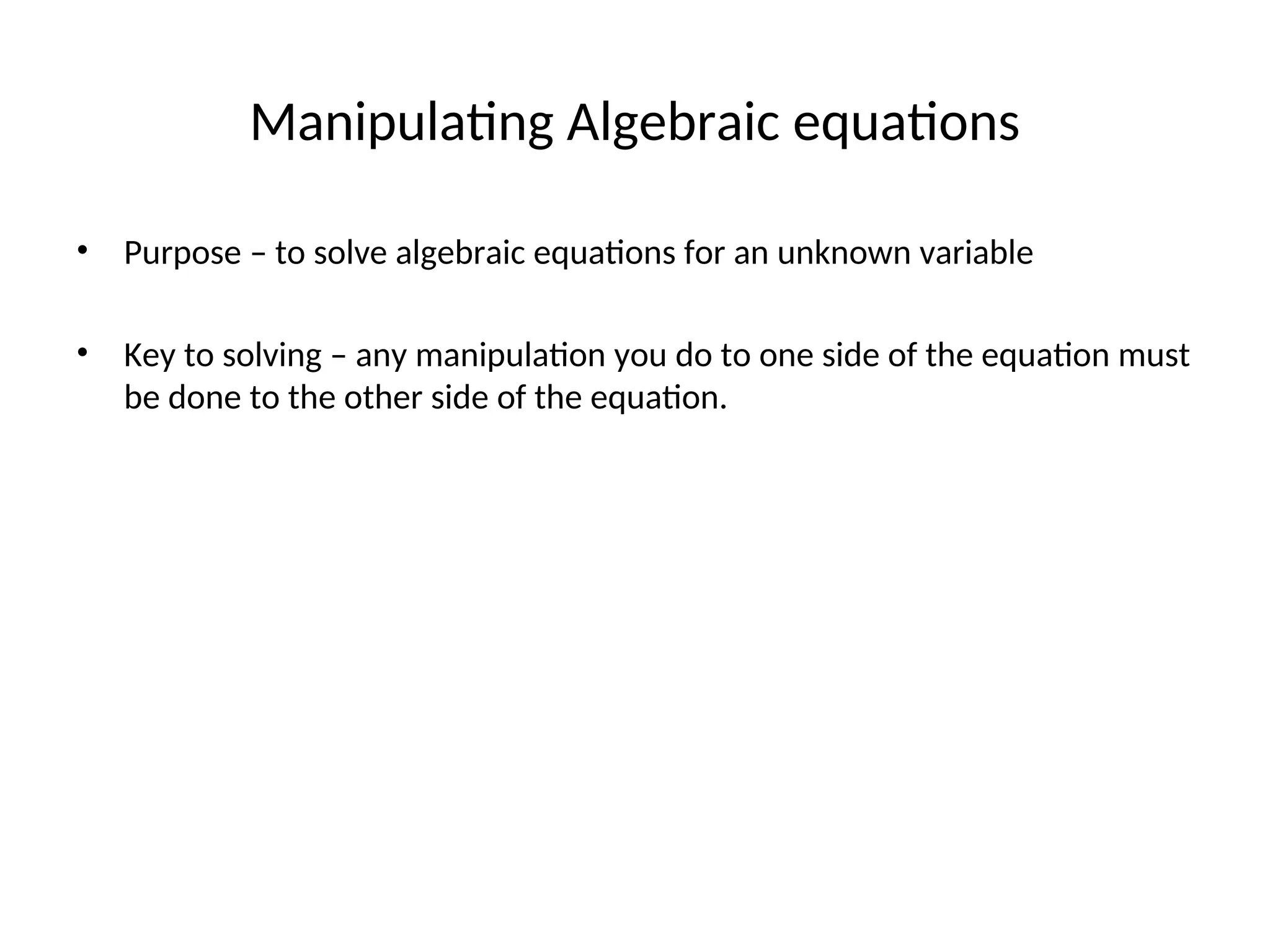 Unit 1-1 Algebra Review for Chemistry Modules | PPT