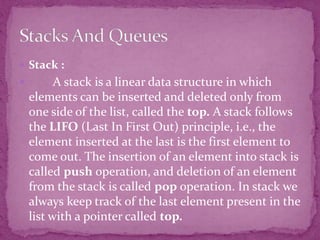 data structures and algorithms Unit 1 | PPTX