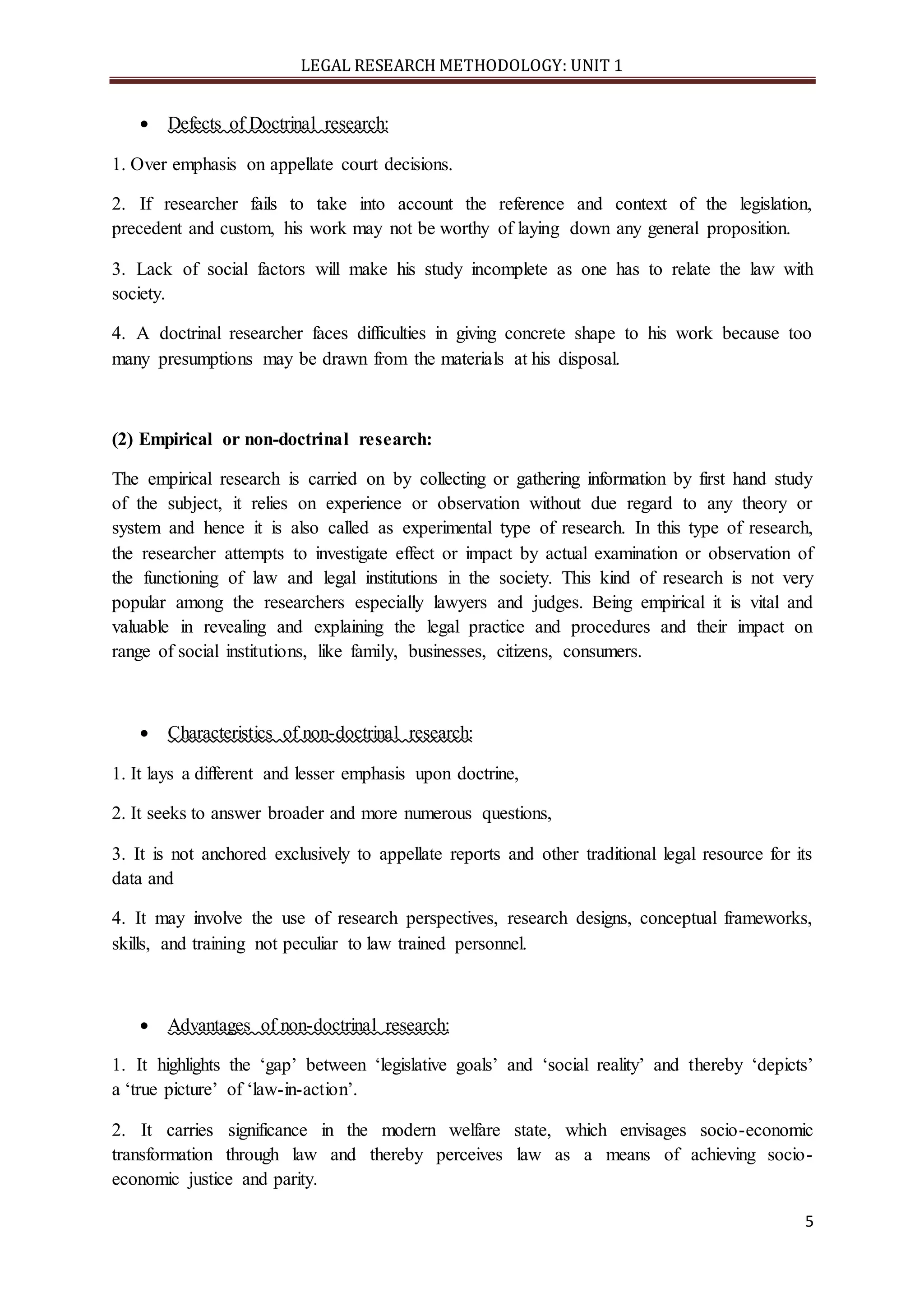 Introduction to Legal Research Methodology | DOCX