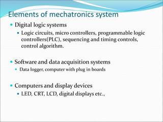 UNIT - 1- INTRODUCTION-ME6702– MECHATRONICS | PPT