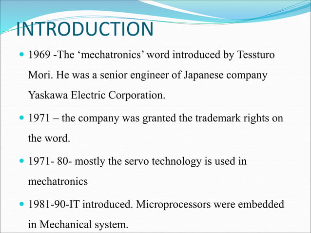 UNIT - 1- INTRODUCTION-ME6702– MECHATRONICS | PPT