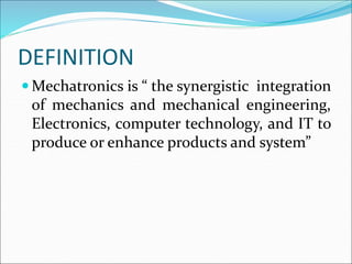 UNIT - 1- INTRODUCTION-ME6702– MECHATRONICS | PPT