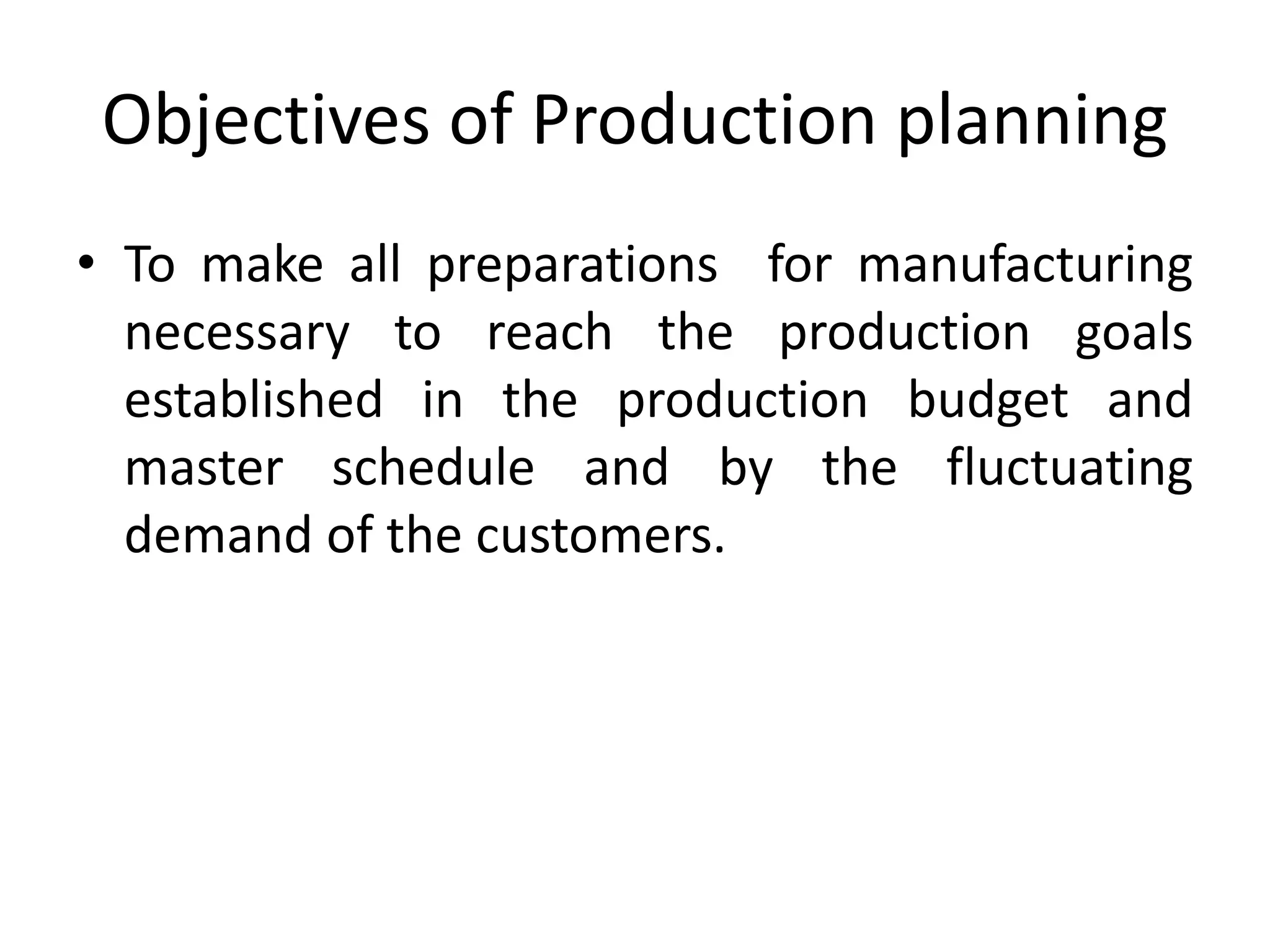 Introduction to Production Planning and control. | PPT