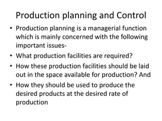 Introduction to Production Planning and control. | PPT