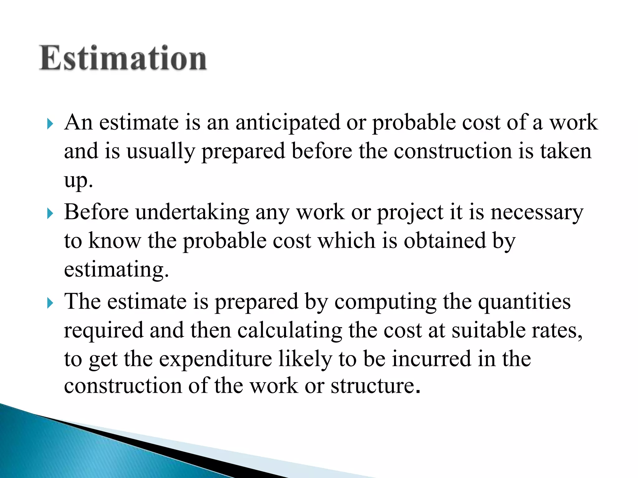estimation,its types and methods | PPTX