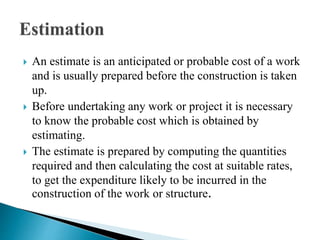 estimation,its types and methods | PPTX