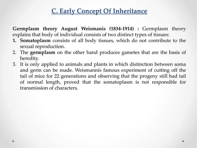 Unit 1.1.a. principle of genetics defintion and history- early concepts of inheritance | PPT