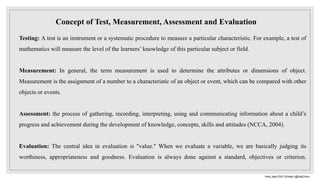 MEASUREMENT, ASSESSMENT AND EVALUATION | PPT