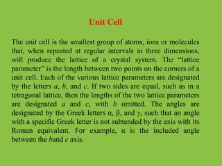Crystal Structure | PPTX | Chemistry | Science